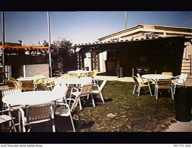 El Gorah, Sinai, Egypt. 1984. Rear barbeque area of the ANZAC Club, a ...