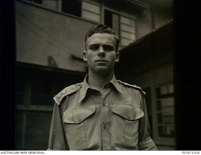 Japan, 1947. Outdoors portrait of 2/376 Lieutenant Leon Roderic ...