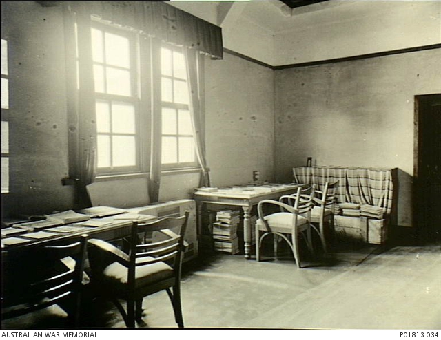 Japan, 1950. Interior of a reading room for members of the 3rd ...