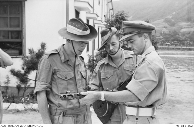 Hiro, Japan, 1950-08. Members of the 3rd Battalion, The Royal ...