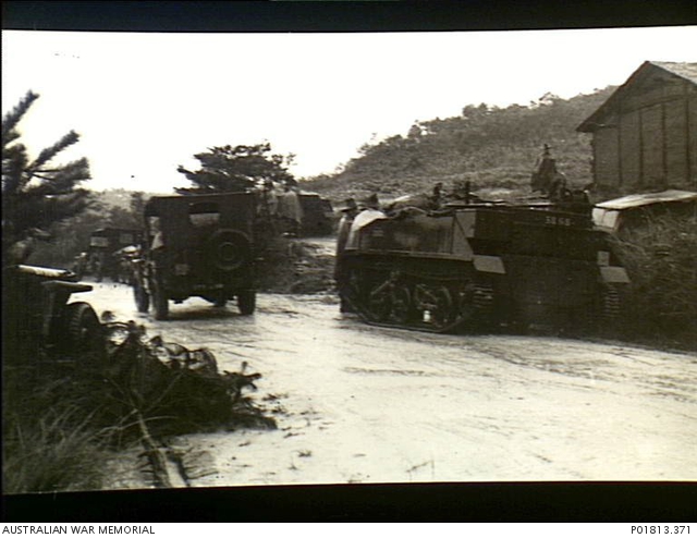 Haramura area, Honshu, Japan, c. 1950-09-15. Heavy rain from a typhoon ...