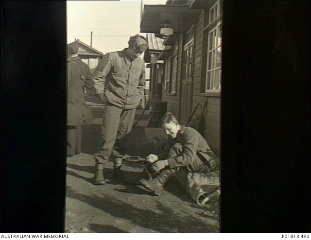 Japan, 1951-01. Private Norm Peel (left) and 2/2680 Corporal (Cpl) Tim ...