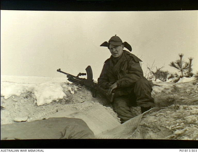 Korea, c. 1951-02. Corporal (Cpl) Len Wright, a member of C Company ...