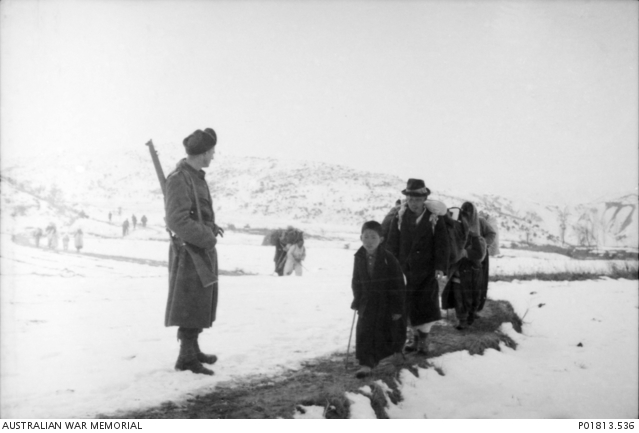Korea, c. 1951-01. Private (Pte) Chris Bellchambers (left), a member of ...