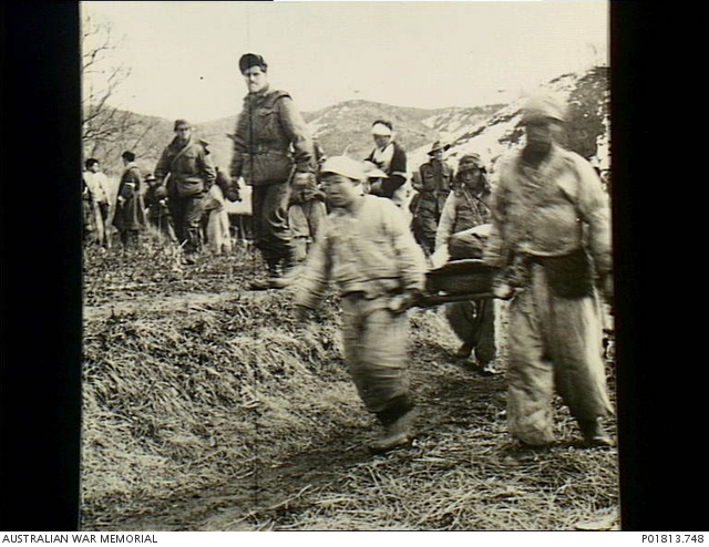 Sokkong Valley area, Korea, 1951-02. A group of South Koreans (right ...