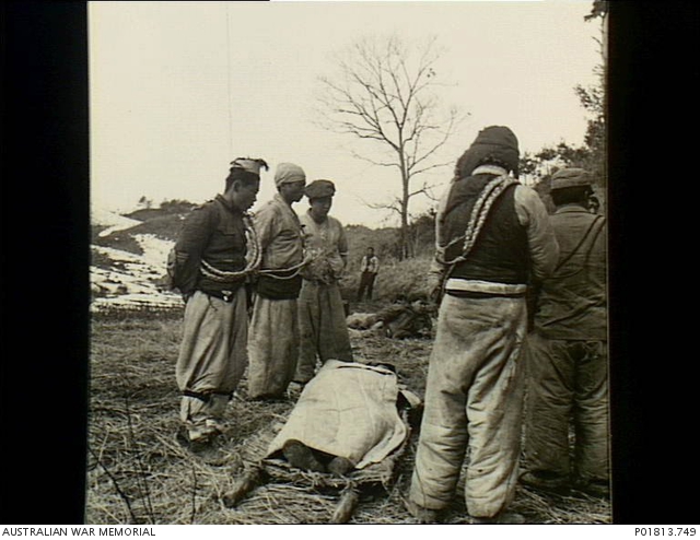 Sokkong Valley area, Korea, 1951-02. Wearing a mixture of traditional ...