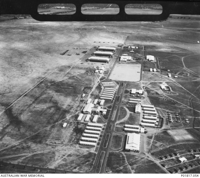 Canberra, ACT, 1945-04-05. Aerial view northward of barracks and ...
