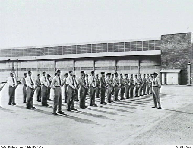 Canberra, ACT, 1946-03-24. Members of RAAF Survey Flight form a guard ...