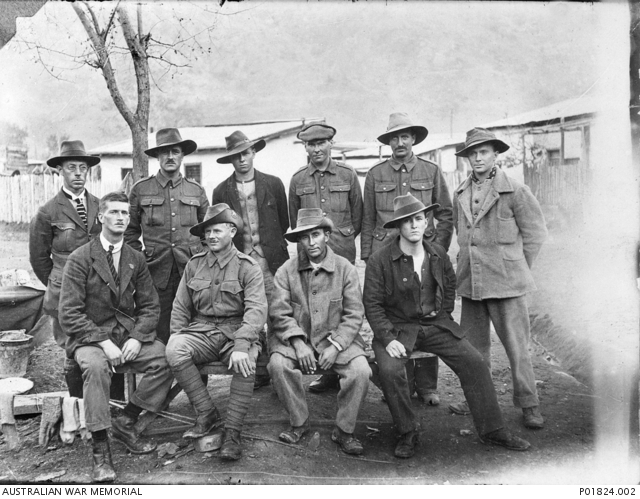Group portrait of Australian prisoners-of-war (POWs) just before they ...
