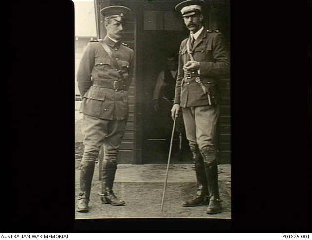 Maribyrnong, Vic. c.1916. An informal portrait of Captain Wilson (left ...