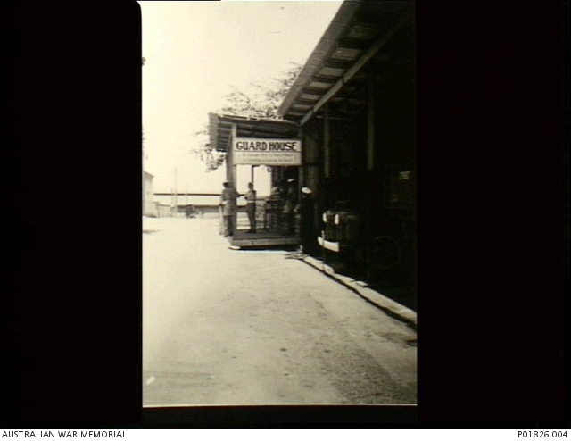 The guard house at the RAN shore establishment, HMAS Magnetic. The sign ...