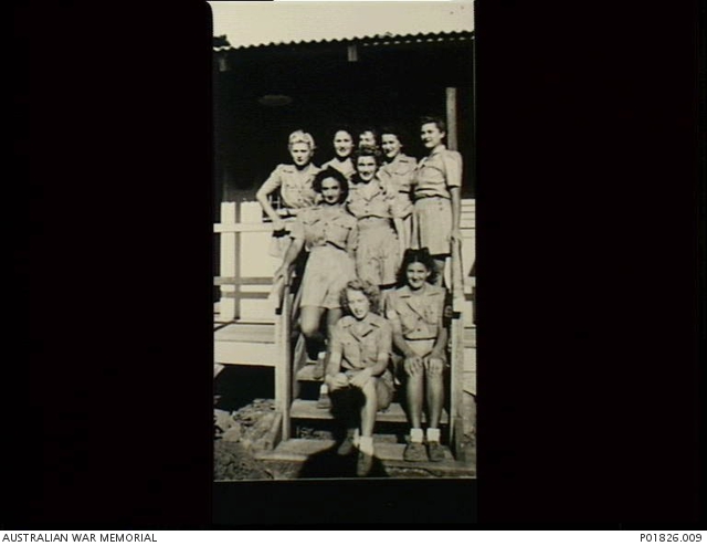 Informal group portrait of members of the Women's Royal Australian ...