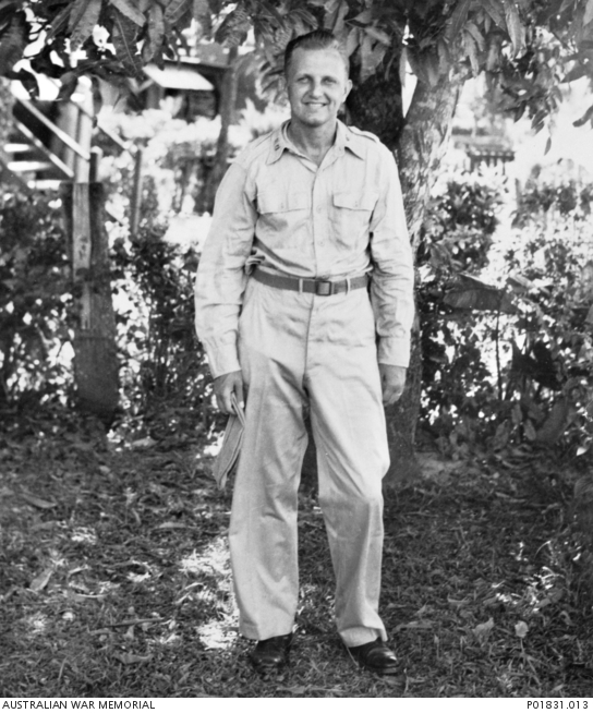 Innisfail, QLD, 1944. Informal portrait of Captain Howard Skipper, a US ...