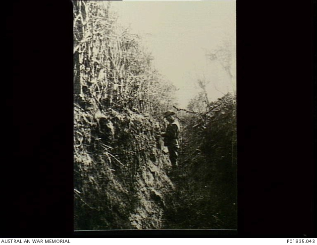 Fricourt, France, 1917. A linesman with the 2nd Divisional Signals ...