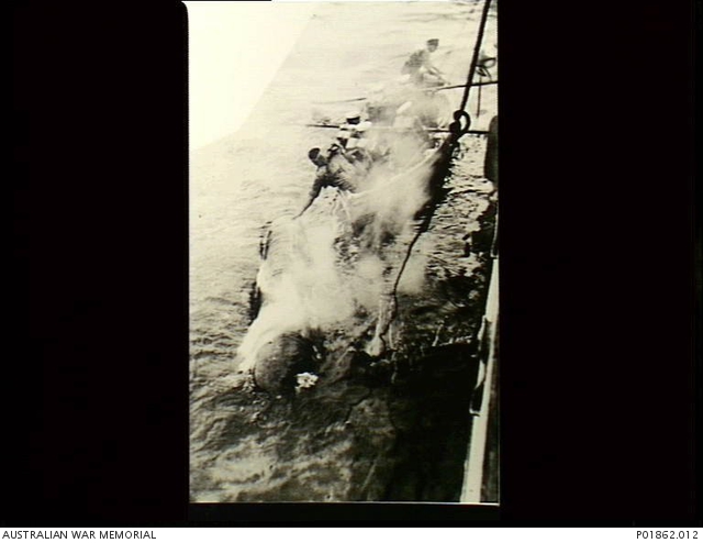 At sea, northern Australia, c. 1935-10. Crew members of the RAN cruiser ...