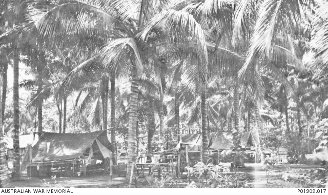 Merauke, New Guinea. 1943. The Anti-Aircraft regimental headquarters ...