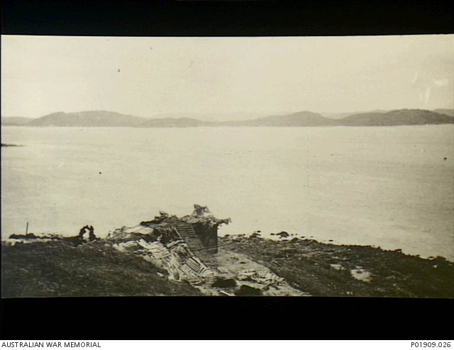 Horn Island, Qld. 1943. The coast area searchlight station used by the ...