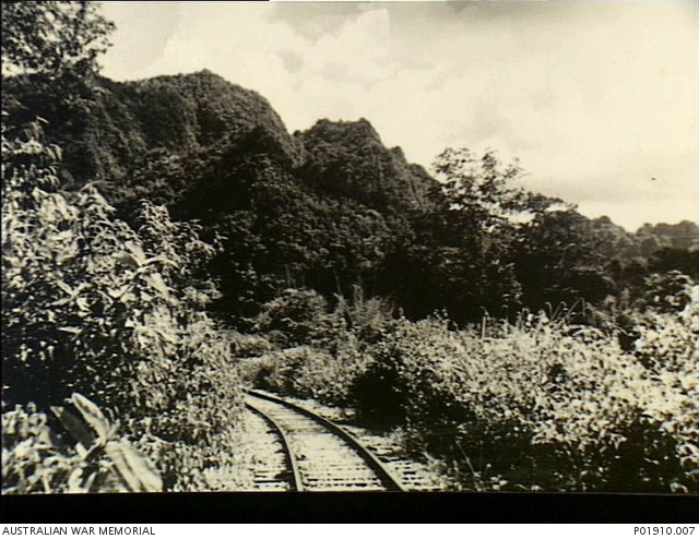 Burma. c. October 1945. A section of the Burma Thailand railway in the ...