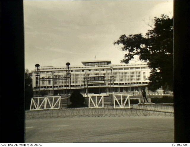 The front gates of the Independence Palace, the official residence of ...