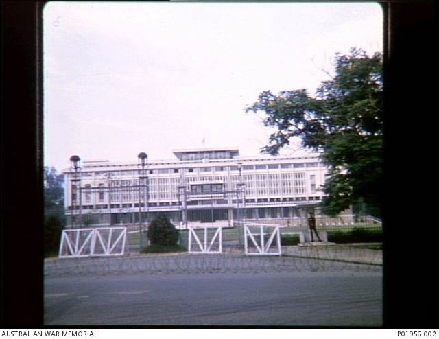 The front gates of the Independence Palace, the official residence of ...