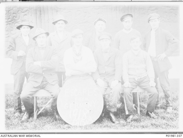 Outdoor portrait of a group of allied ex-Prisoners of War (POW) who ...