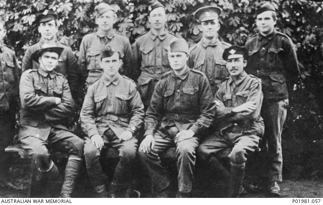 Group portrait of repatriated allied Prisoners of War (POW) somewhere ...