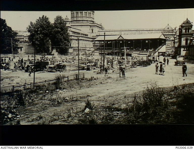 Grounds of the Exhibition Building where troops, including members of 2 ...