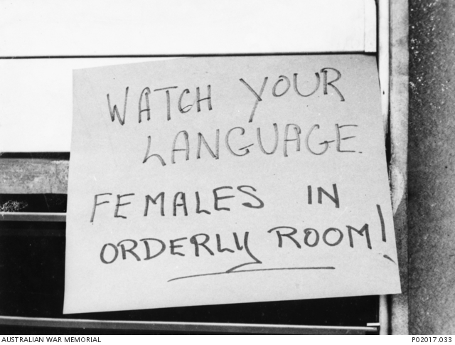 A sign outside the 7th Royal Australian Regiment (7RAR) orderly room ...