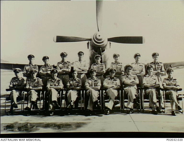 Bofu, Japan. 1947. Group portrait of aircrew members of No. 82 (Fighter ...