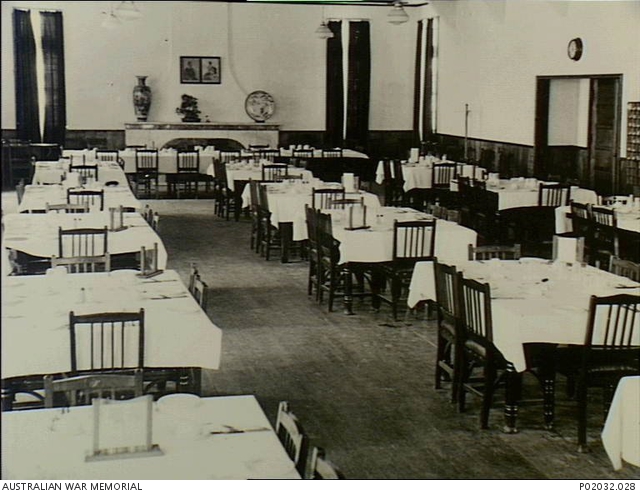 Bofu, Japan. 1947-08-15. Interior of the Officer's Mess at the British ...