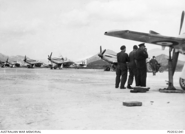 Bofu, Japan. 1947-10. Three members of the British Occupation Force ...