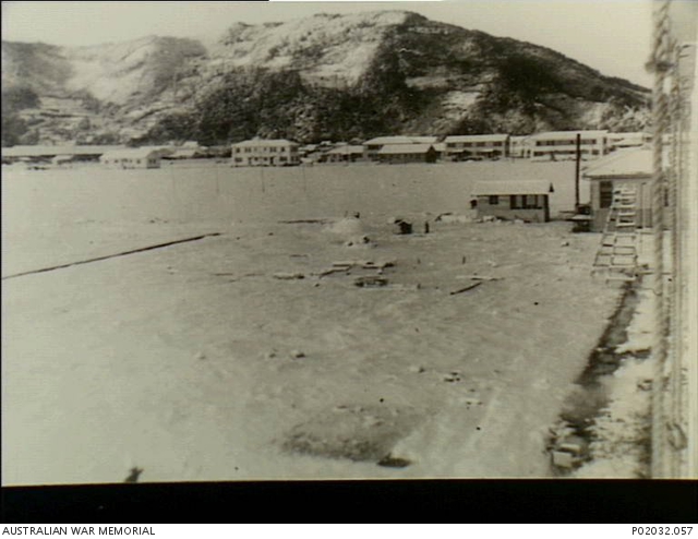 Bofu, Japan, 1948-01. The dependants' housing area for members of No ...