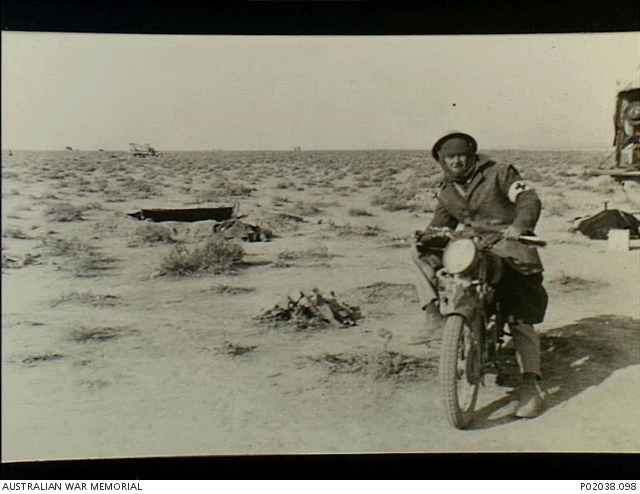 El Adem, Libya. c.1941-01-20. A medical orderly, possibly attached to 2 ...