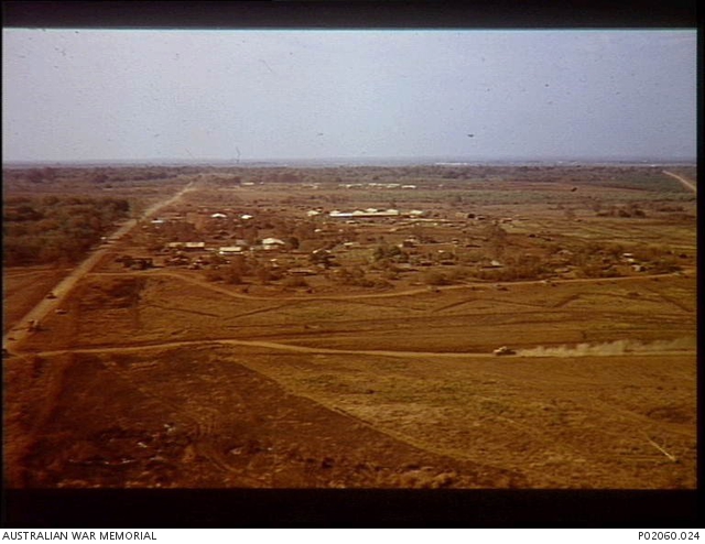 Nui Dat, South Vietnam. 1967-06. Aerial view of A Squadron, 3 Cavalry ...