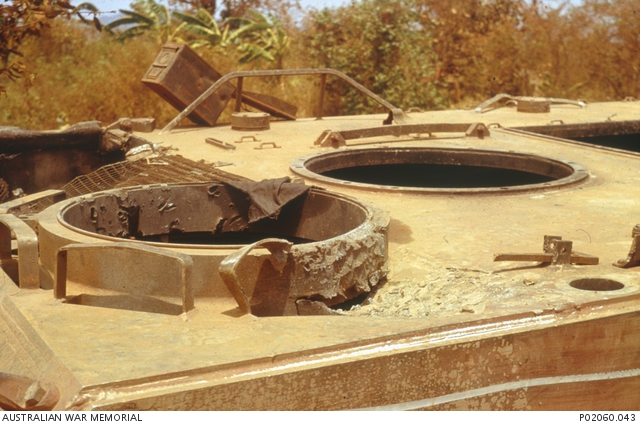South Vietnam. 1967-06. The upper forward section of a burnt out ...