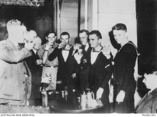 Melbourne, Vic. 1943-01-06. Eight of the survivors of the sinking of ...