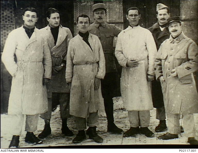 Group portrait of allied prisoners of war (POW) at the German POW and ...