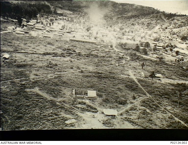 Rabaul, New Britain. 1943-11-02. Aerial photograph of the town with ...