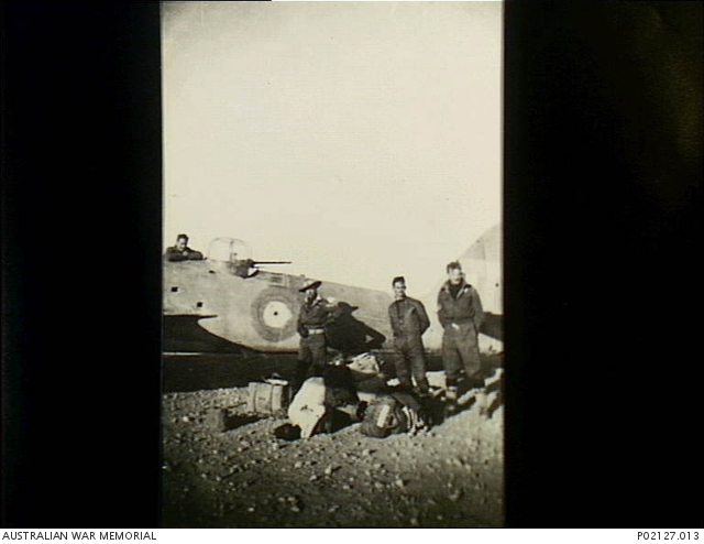 Egypt. 1941-12. An aircrew from No. 11 Squadron RAF stand in front of a ...