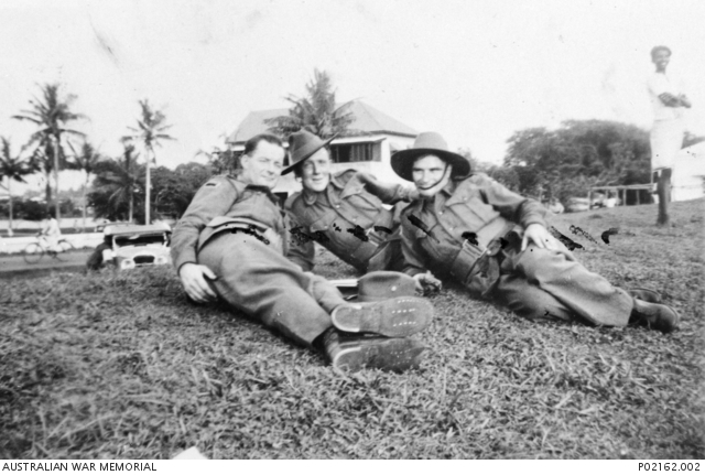 Colombo, Ceylon. c.1942-05. Three members of 2/6th Battalion, VX4075 A ...