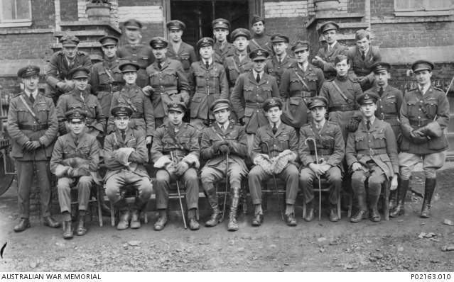 Probably England. c. 1918. Group portrait of officers of No. 103 ...