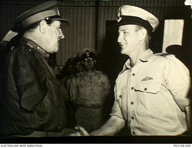 Singapore. 1954-08-03. Flight Commander Squadron Leader Trewin (right ...
