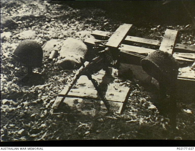 One of many section post weapon pits built around the tent lines of the ...