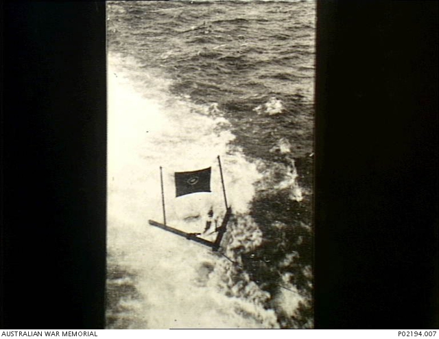 Red Sea, c. 1915-06. A rifle target being towed behind the transport ...