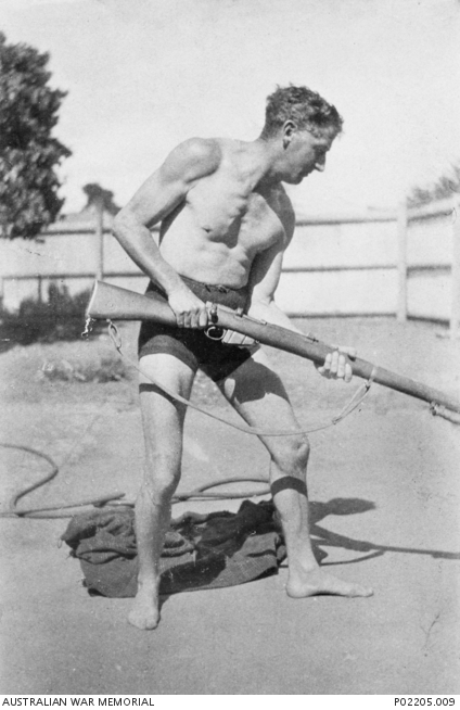 St Kilda, Vic. C. 1920. An unknown man posing as an Australian soldier ...