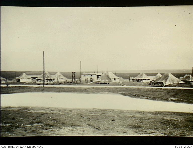 Gaza Ridge, Palestine. c. 1940-06. Mud camouflaged hospital tents of ...