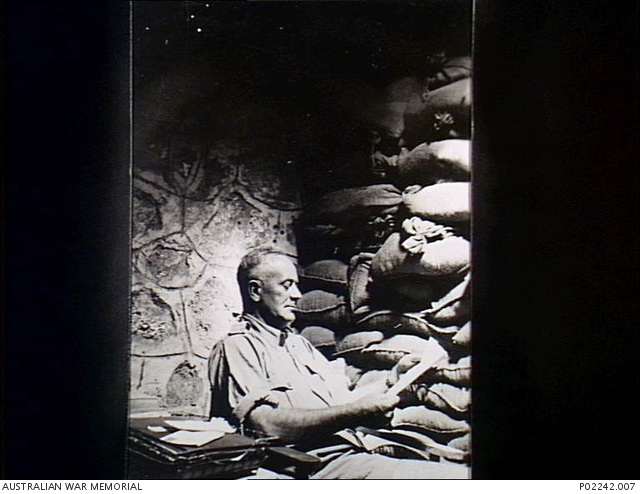 Tobruk, Libya. 1941. VX46983 Brigadier Raymond W. Tovell, Commanding Officer of the 26th Brigade ...