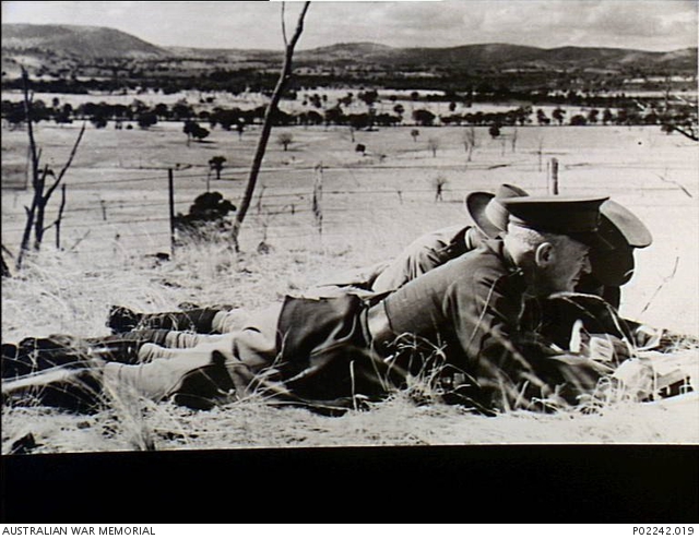 Trawool, Seymour, Vic. 1940-04. VX46983 Brigadier Raymond W. Tovell, Commanding Officer of the ...