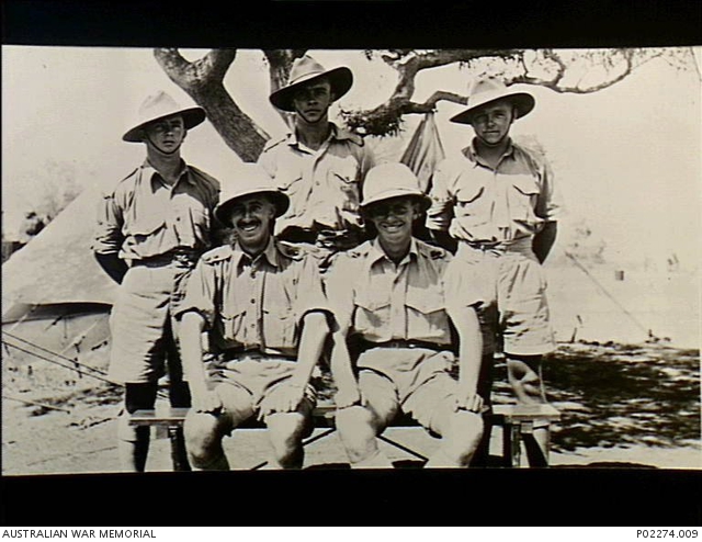 Darwin, NT. c. 1940-07. Group portrain of five members of a detachment ...