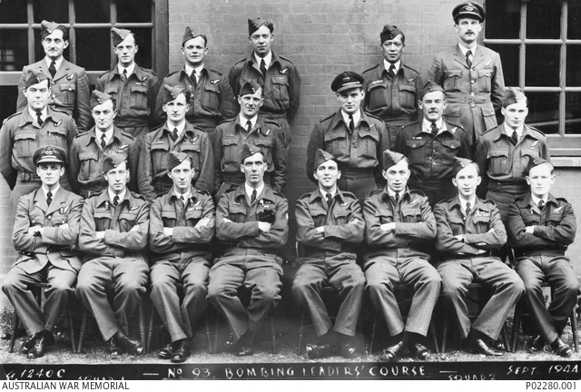 England, 1944-09. Group portrait of RAAF and RAF officers and senior ...